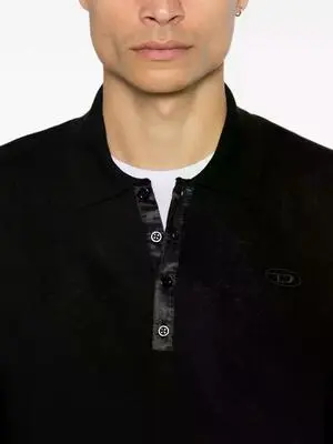 DIESEL® K-vilnius Logo-patch Long-sleeve Polo Shirt