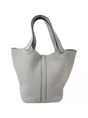 Hermès 18 Picotin Lock Leather Tote Bag - Grey