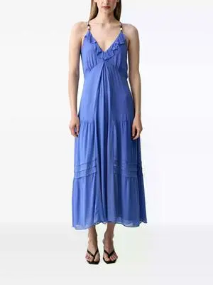 PEDRO DEL HIERRO Ruffled Beaded-strap Maxi Dress