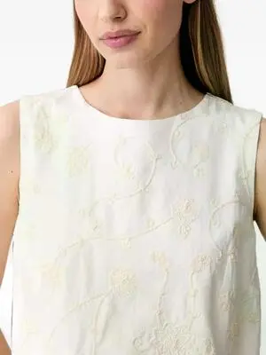 PEDRO DEL HIERRO Embroidered Fringed Sleeveless Top