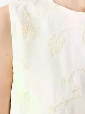 PEDRO DEL HIERRO Embroidered Fringed Sleeveless Top