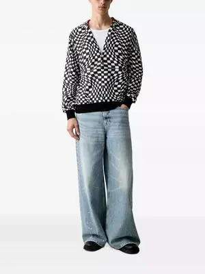 SPRAYGROUND Checkerboard Print Zip-up Hooded Jacket