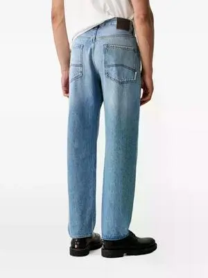 Armani Exchange Faded Straight-leg Jeans - Blue
