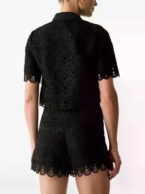 MORGAN Guipure Lace Flap-pocket Shirt