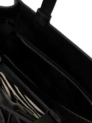 Armani Exchange Zebra Print Logo Plaque Tote Bag