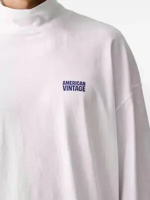 American Vintage Logo-print High-neck T-shirt
