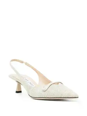JIMMY CHOO Amita 45 Slingback Pumps - Neutrals