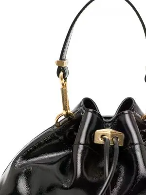 JIMMY CHOO Drawstring-fastening Patent Bucket Bag