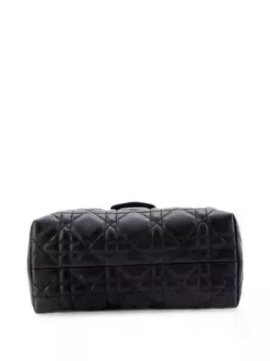 Dior Jolie Top Handle Bag Cannage Quilt Lambskin Mini Satchel - Black