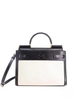 Dolce & Gabbana Sicily 62 Leather Medium Satchel - Black