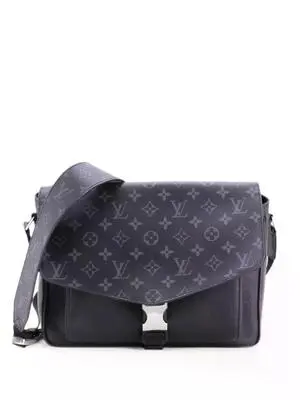 LOUIS VUITTON Outdoor Flap Messenger Monogram Taigarama Crossbody Bag - Black