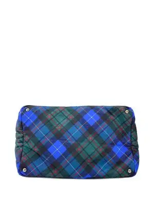 Prada Canapa Check Print Tote Bag