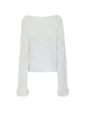 AYA MUSE Off-the-shoulder Bouclé Sweater