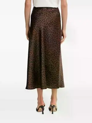 MORGAN Leopard-print Side-slit Skirt