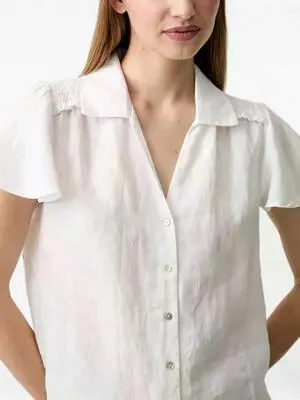 PEDRO DEL HIERRO Shirred Flutter-sleeve Shirt