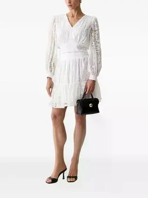 MORGAN Lace-patterned Ruffled Mini Skirt