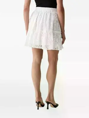 MORGAN Lace-patterned Ruffled Mini Skirt