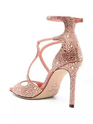 JIMMY CHOO Azia 95 Crystal Embellished Sandals - Pink