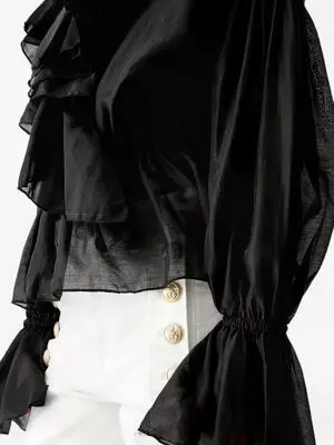 VICOLO Ruffled V-neck Blouse