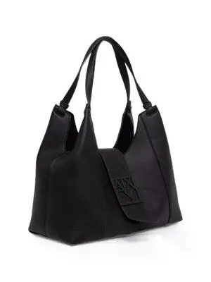 Armani Exchange Logo-plaque Pebbled Tote Bag