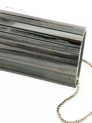 JIMMY CHOO Marble-effect Logo-print Shoulder Bag - Grey