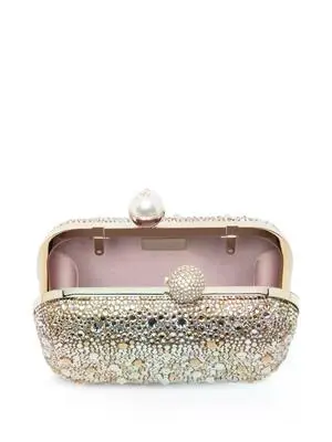 JIMMY CHOO Crystal-embellished Pearl-detail Clutch Bag