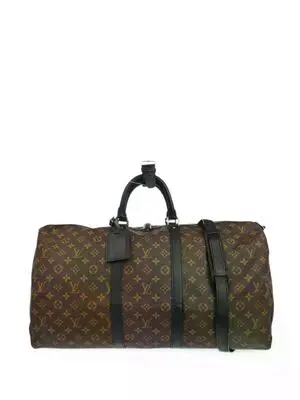 LOUIS VUITTON 2010 55 Macassar Keepall Bandoulière Duffle Bag - Brown
