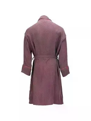 Isaia Geometric-print Belted Robe