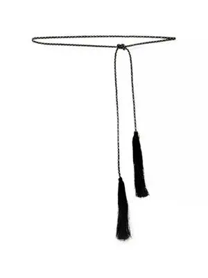 FORTE_FORTE Braided Crystal-embellished Belt - Black