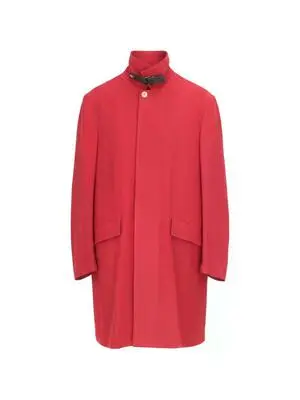 Isaia Buckle-collar Flap-pocket Coat