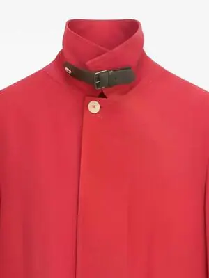 Isaia Buckle-collar Flap-pocket Coat