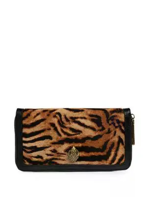 Kurt Geiger Shoreditch Tiger-print Wallet - Brown