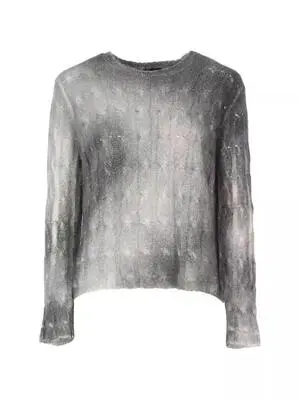 Avant Toi Cable-knit Tie-dye Sweater - Grey