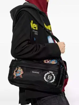 Balenciaga Small Explorer Patch-embellished Shoulder Bag