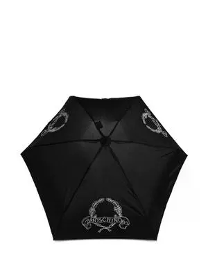 Moschino Logo-print Folding Umbrella - Black