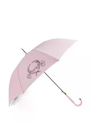 Moschino Logo-print Curved-handle Umbrella - Pink