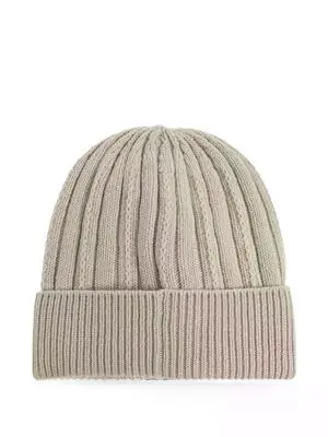 Moncler Logo-patch Ribbed-knit Beanie Hat