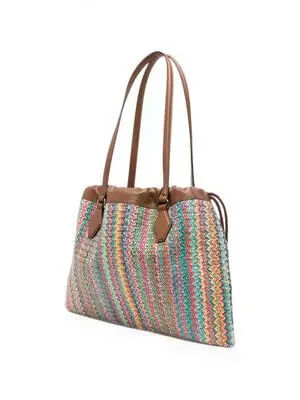 JIMMY CHOO Zigzag-knit Drawstring Tote Bag