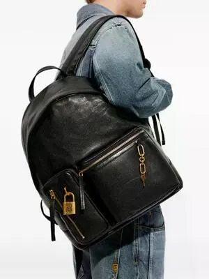Balmain Padlock-detail Leather Backpack