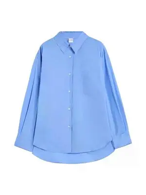 Aspesi Curved Hem Button-up Shirt - Blue
