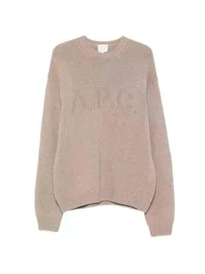 A.p.c. Logo-knit Crew-neck Sweater - Neutrals