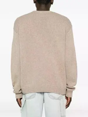 A.p.c. Logo-knit Crew-neck Sweater - Neutrals