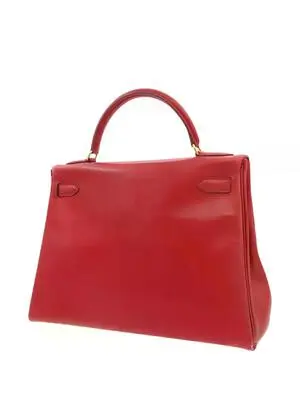 Hermès 1996 Box Calf Kelly Sellier 32 Satchel - Red