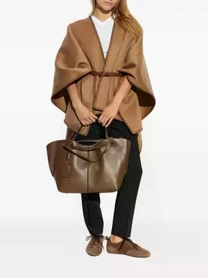 Max Mara Belted Whipstitch-trim Poncho