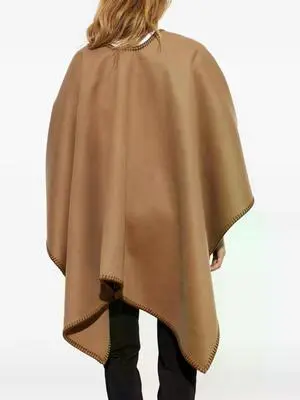 Max Mara Belted Whipstitch-trim Poncho