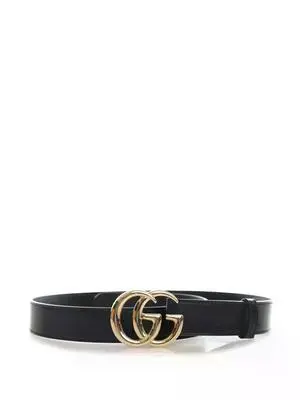 Gucci Gg Marmont Calfskin Wide Belt - Black