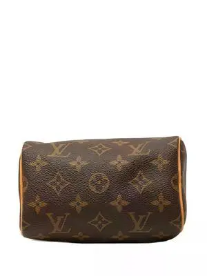 LOUIS VUITTON Monogram Nano Speedy Bandouliere Satchel - Brown