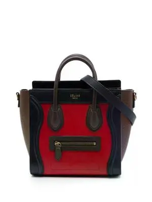 Celine 2015 Nano Tricolor Leather Luggage Tote Satchel - Multicolour