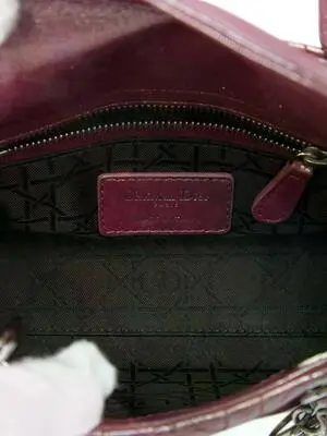 Dior Mini Iridescent Lambskin Cannage Lady Satchel - Pink