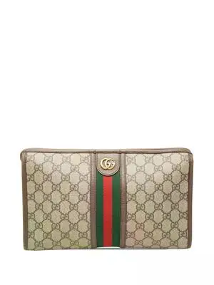 Gucci 2000-2015 Gg Supreme Web Ophidia Clutch Bag - Neutrals